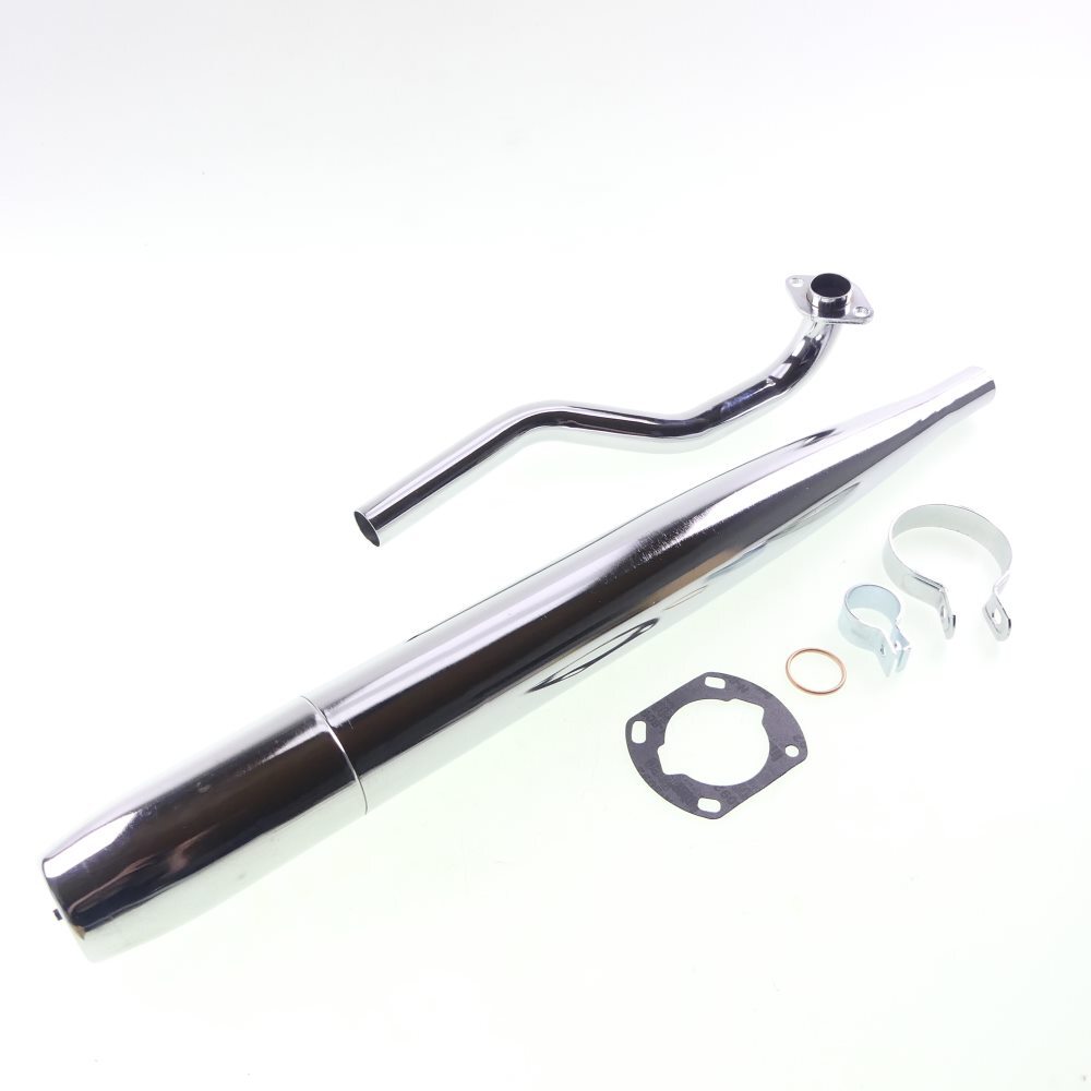 Auspuff Chrom + P3 Tuning Flansch Krümmer für Hercules Prima M 2 3 4 5 ...