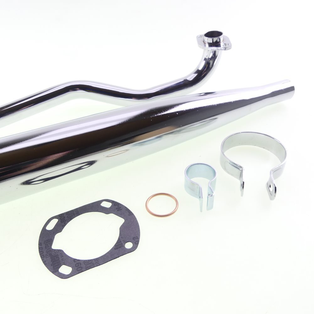 Auspuff Chrom + P3 Tuning Flansch Krümmer für Hercules Prima M 2 3 4 5 ...